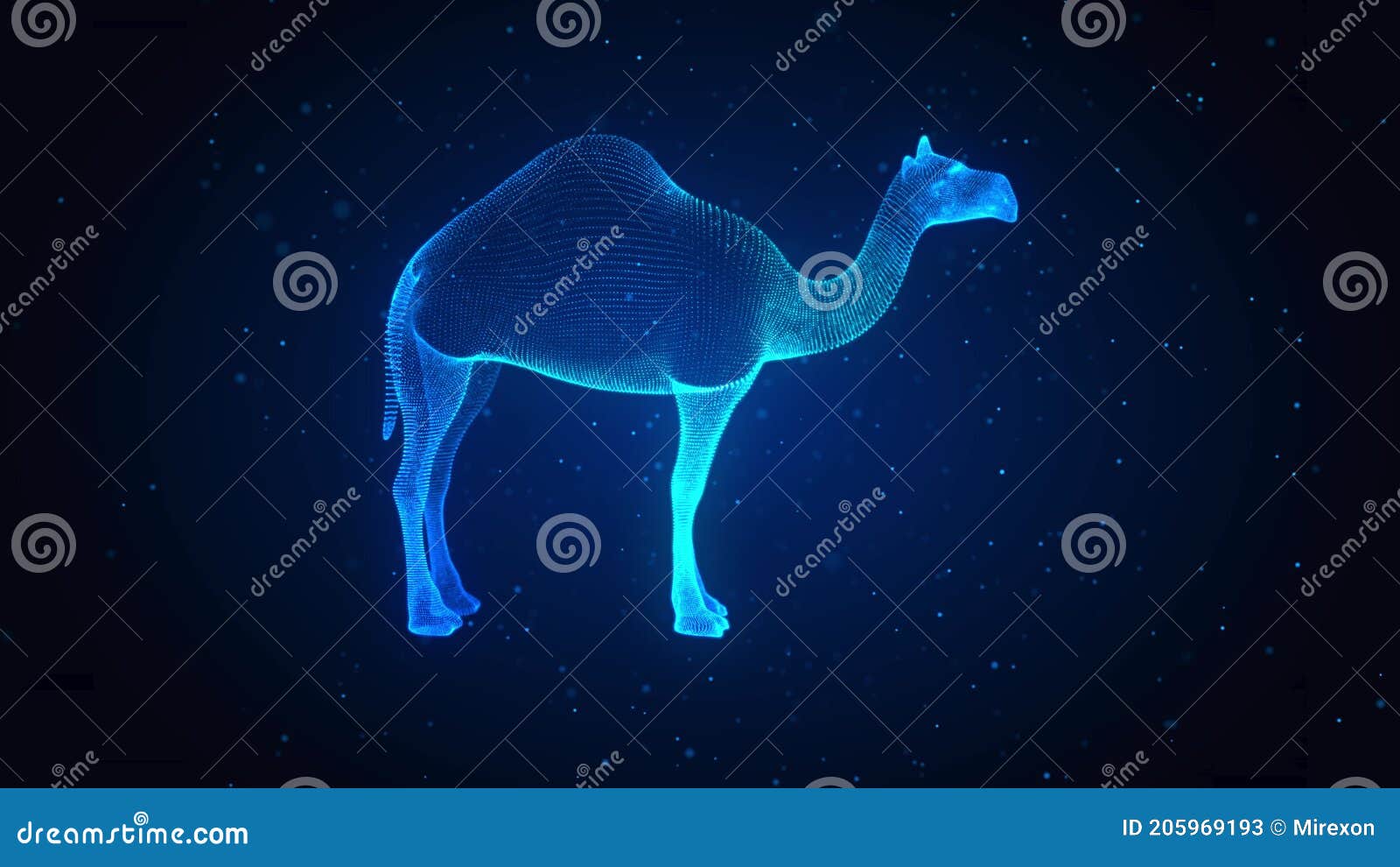 Camel Hollogram Partical Points Model. Animal in Motion and Points ...