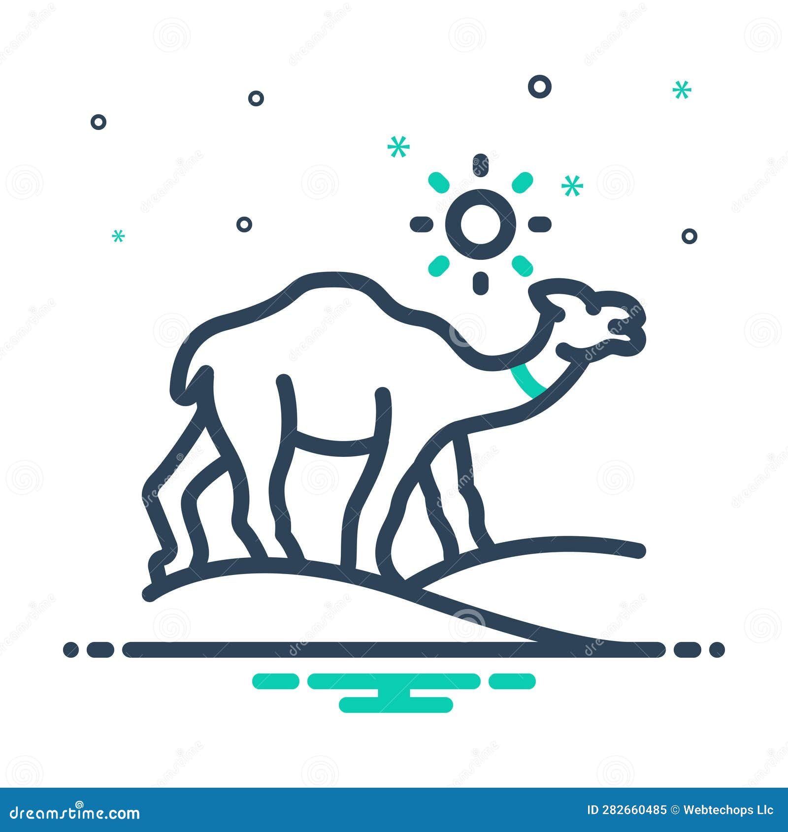 Mix Icon for Camel, Animals and Sand Stock Vector - Illustration of ...