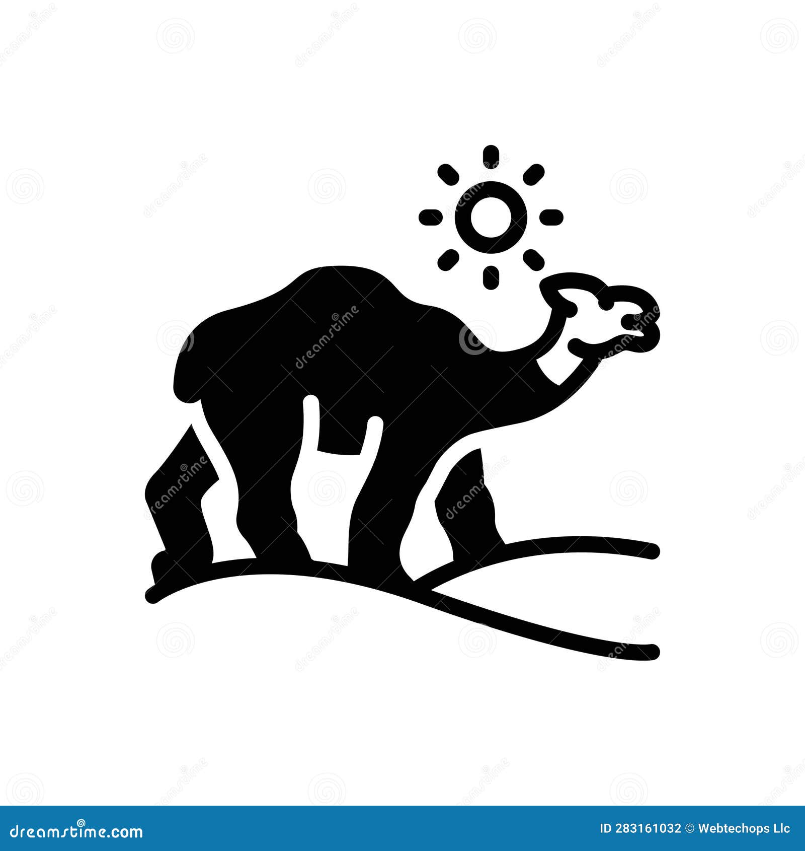 Black Solid Icon for Camel, Animals and Desert Stock Vector ...