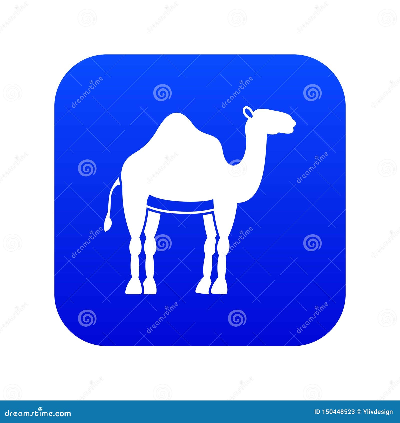 Camel icon digital blue stock vector. Illustration of livestock - 150448523