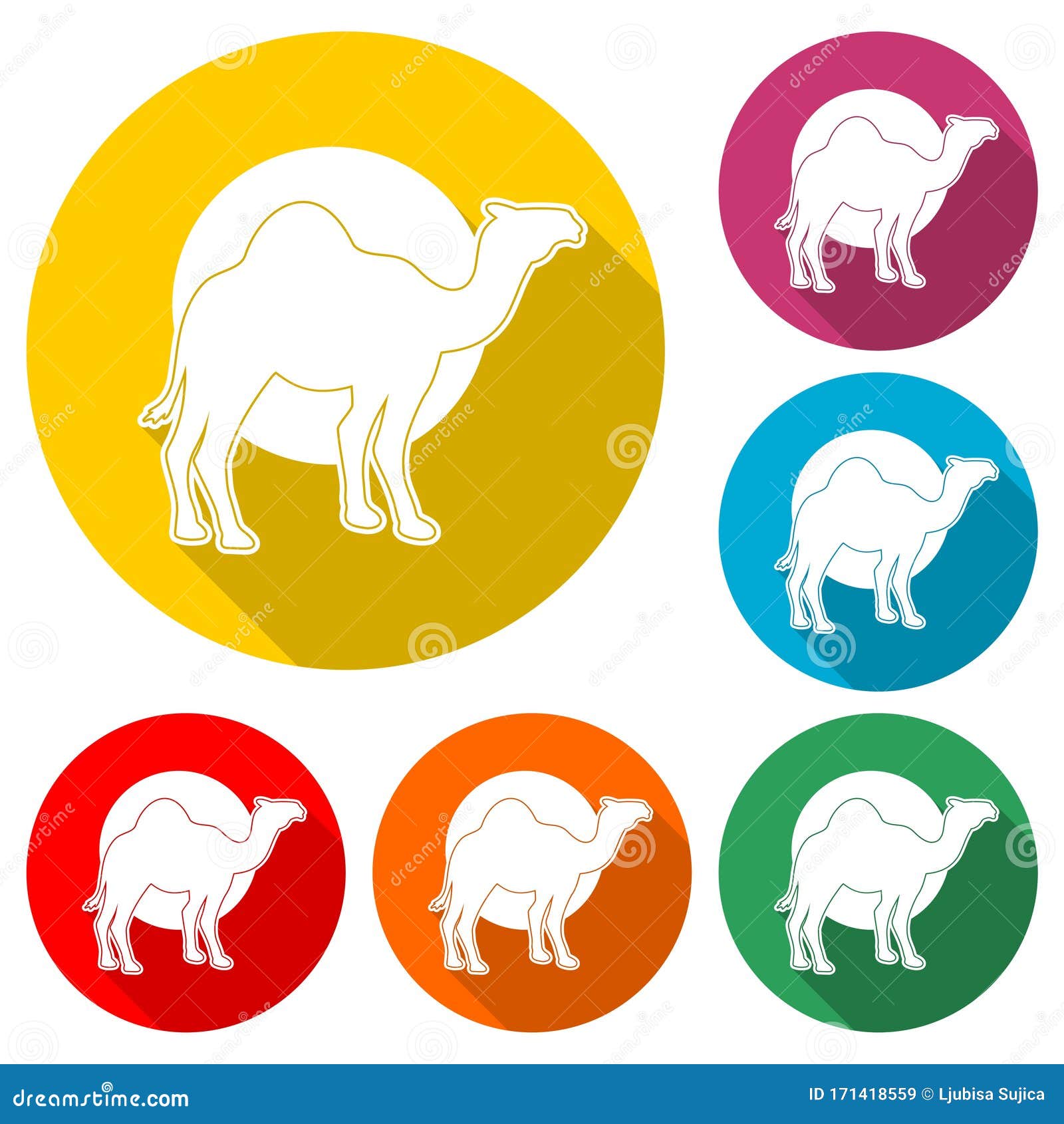 Camel Icon with a Long Shadow Stock Vector - Illustration of east ...
