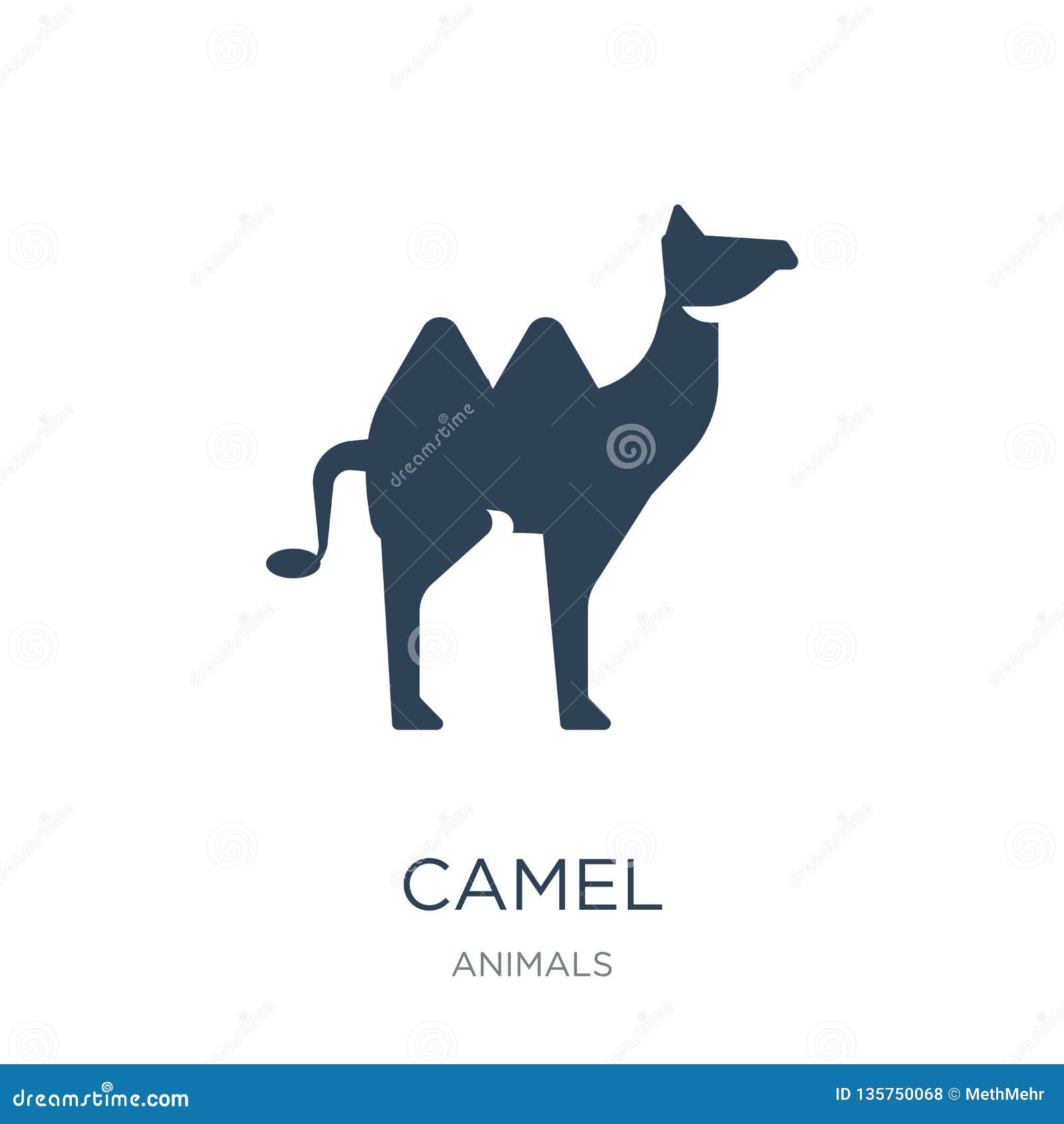 Camel Icon in Trendy Design Style. Camel Icon Isolated on White ...