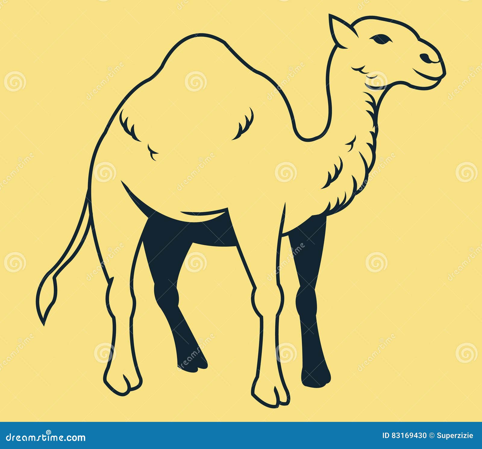 Camel Line Art stock vector. Illustration of african - 83169430