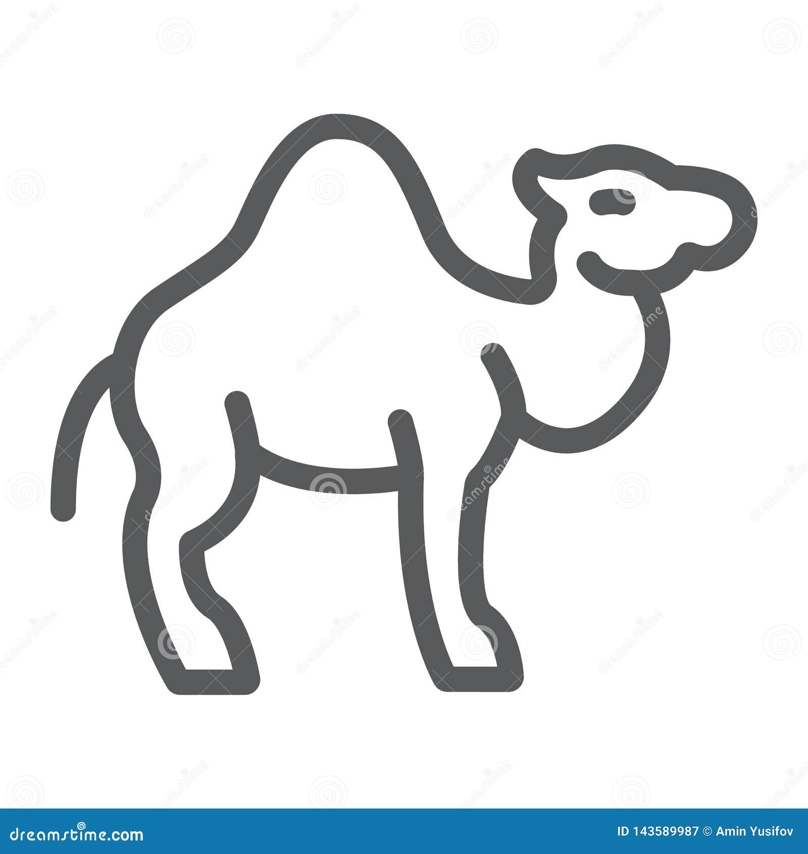 Camel Line Icon, Arab and Animal, Mammal Sign, Vector Graphics, a ...