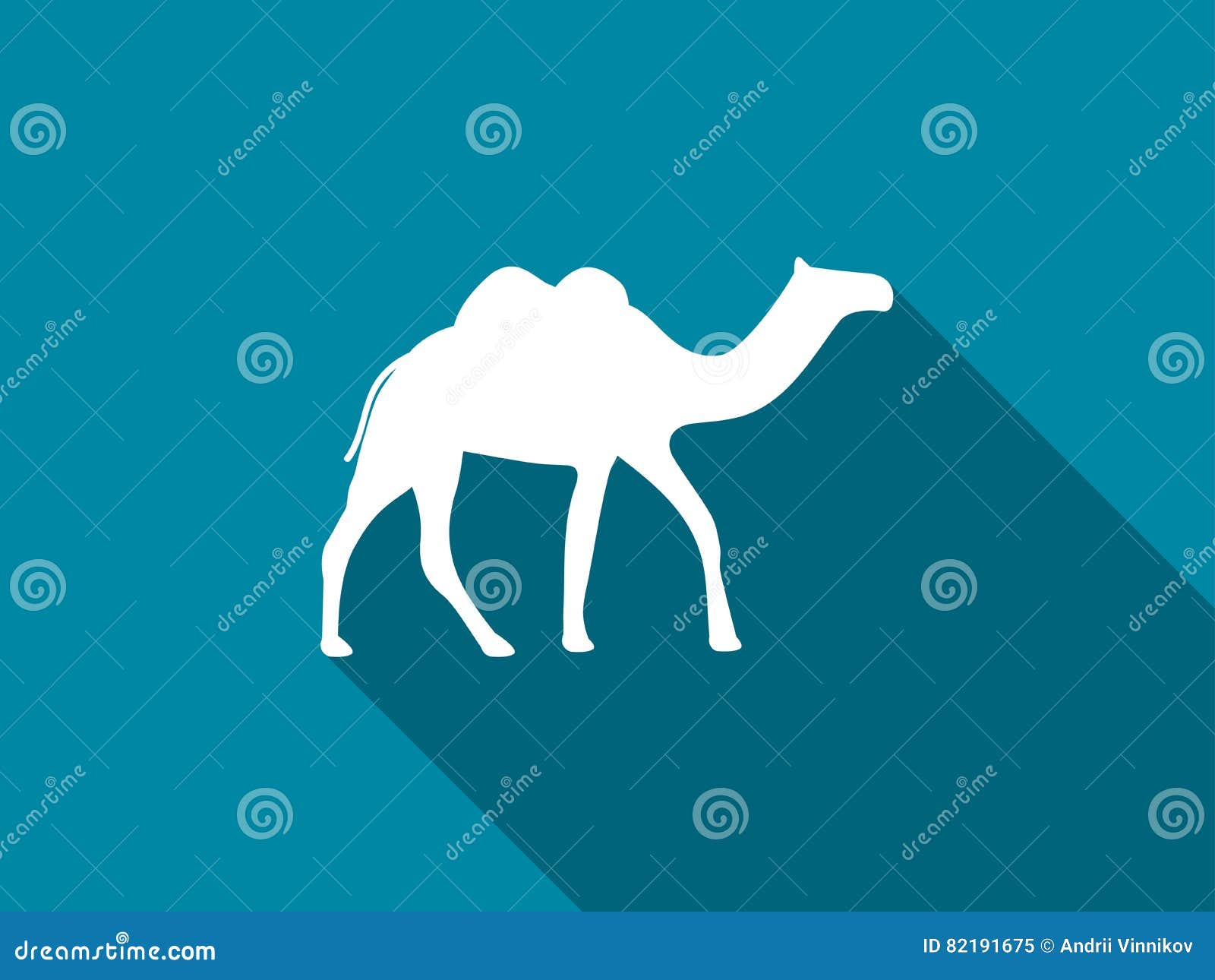 Camel with a Long Shadow. Camel with Two Humps Icon Stock Vector ...
