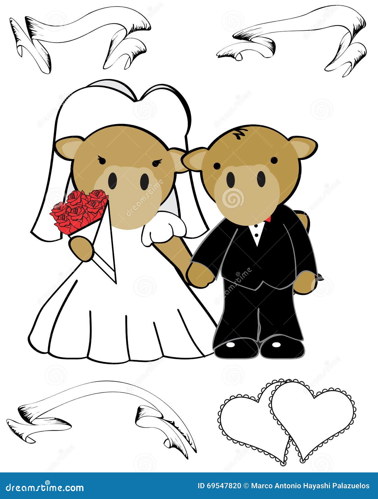 Pig Married Cartoon Background | CartoonDealer.com #48229115