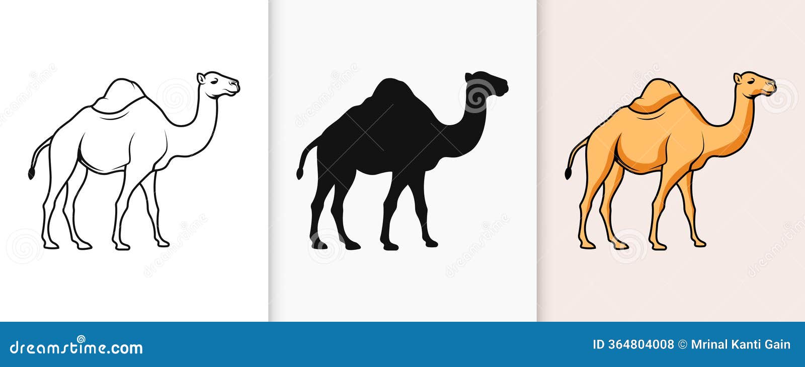 Camel Outline Silhouette Generative Ai Vector Illustration ...