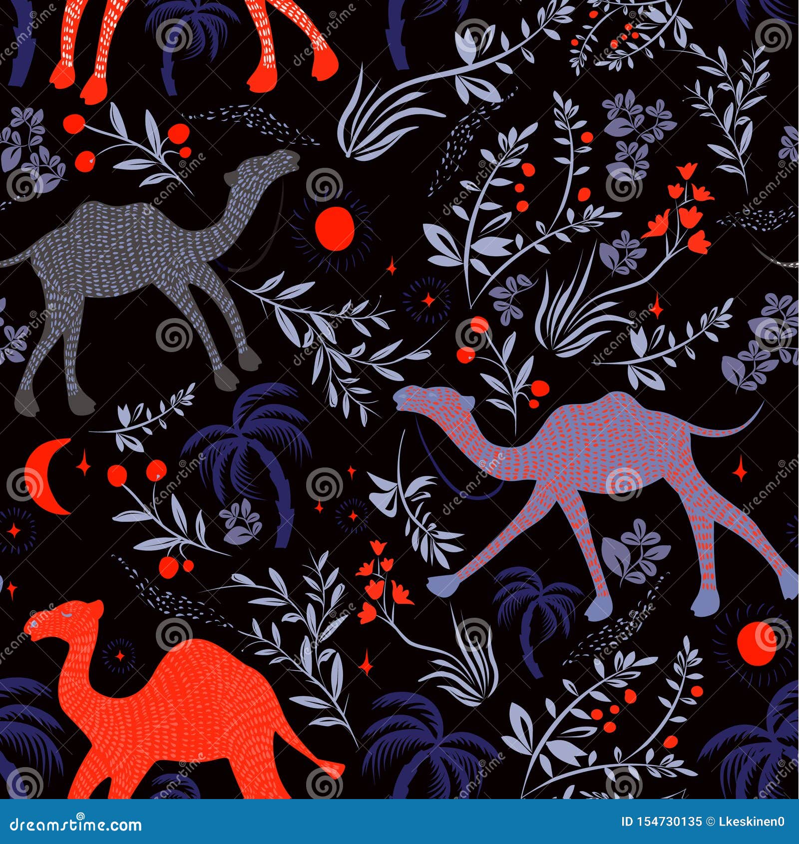 Camel Pattern Flat Color Design Stock Vector - Illustration of african ...