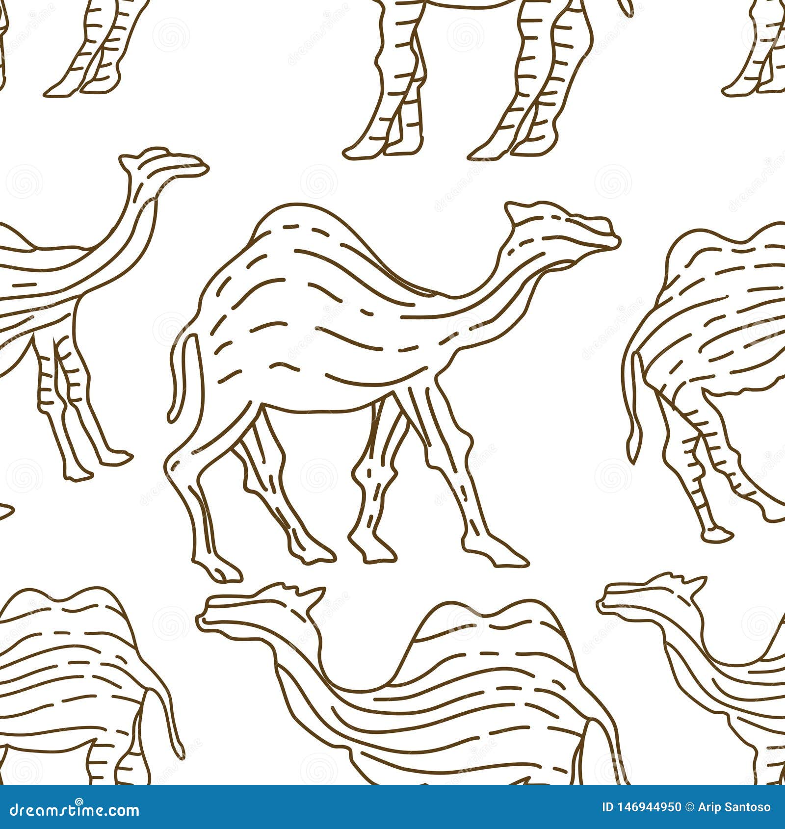 Camel Pattern Seamless Design Animal Decoration Stock Vector ...