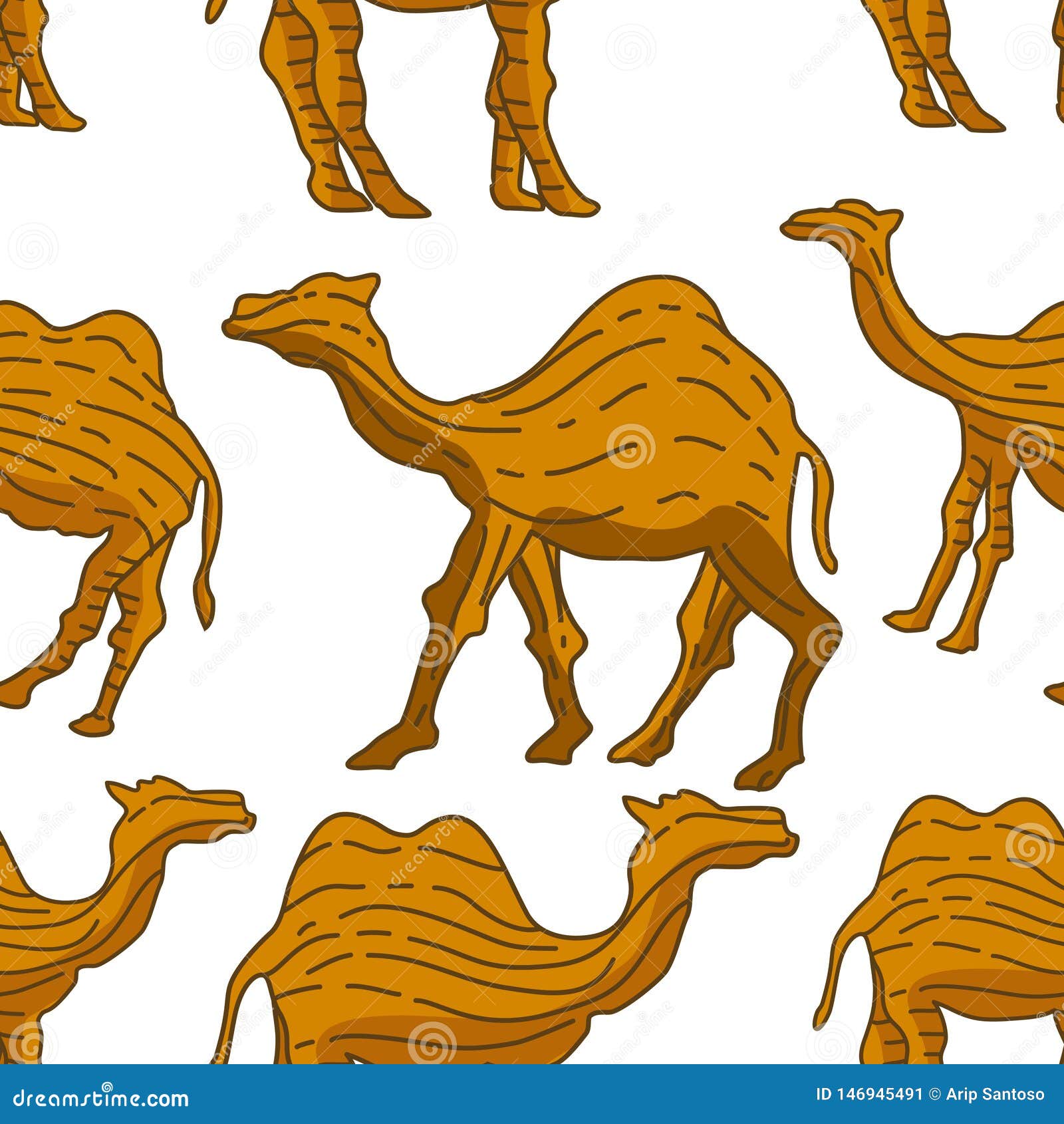 Camel Pattern Seamless Design Animal Decoration Stock Vector ...