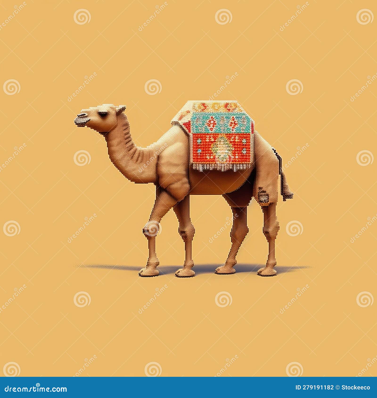 Camel Pixel Art on Solid Background Stock Illustration - Illustration ...