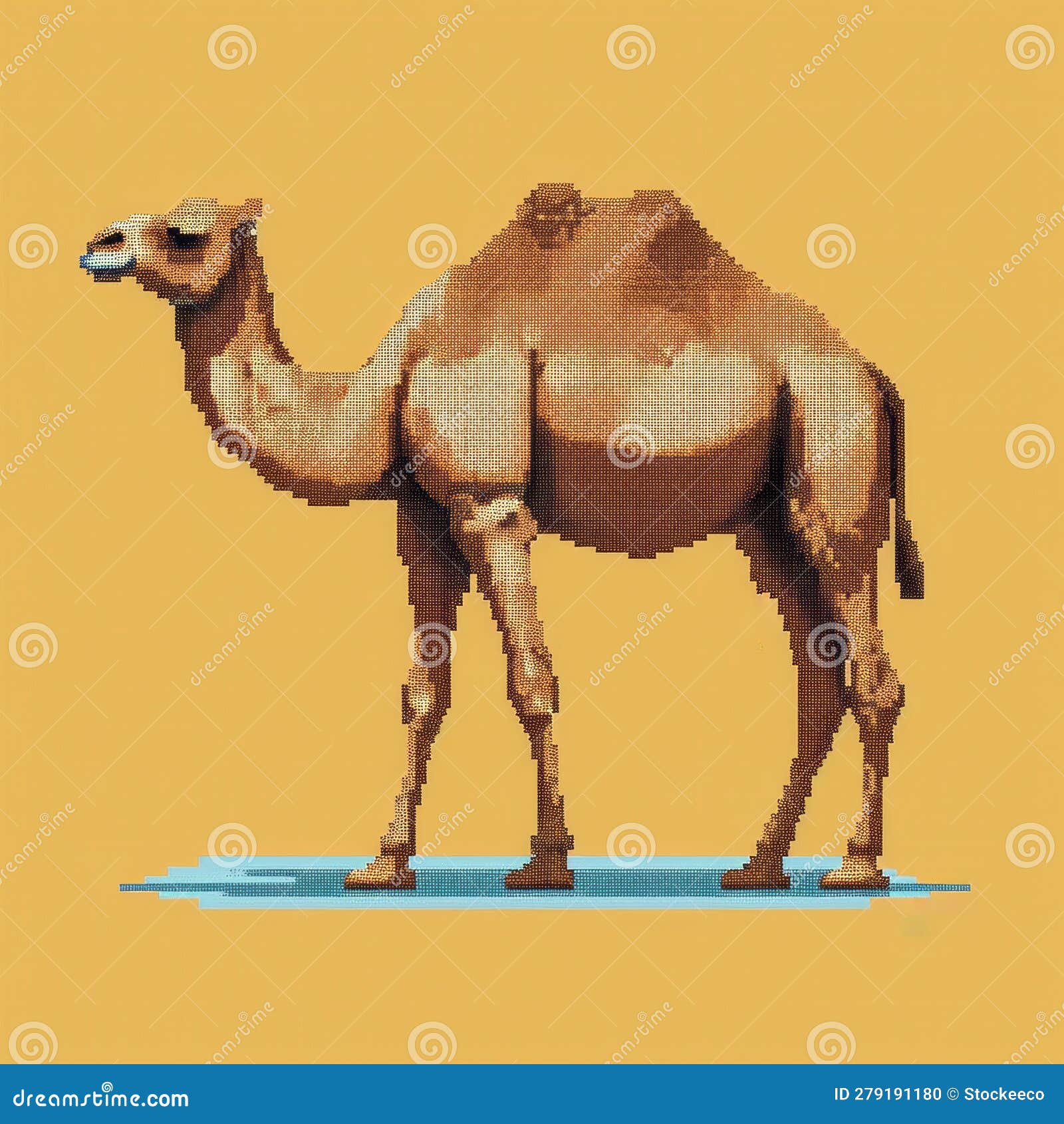 Camel Pixel Art on Solid Background Stock Illustration - Illustration ...