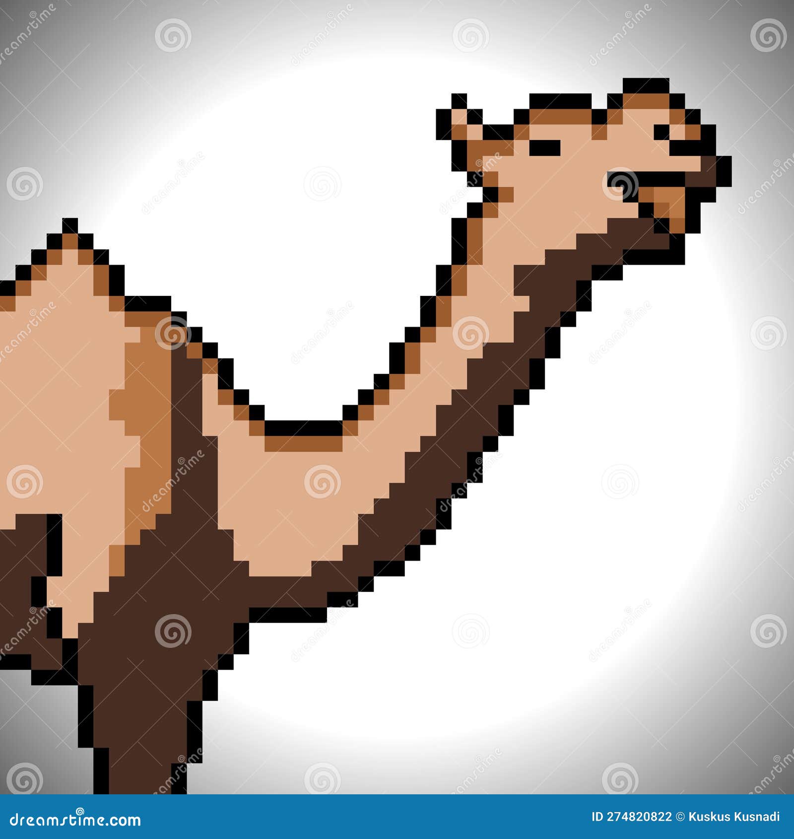 Camel with pixel art stock illustration. Illustration of dubai - 274820822