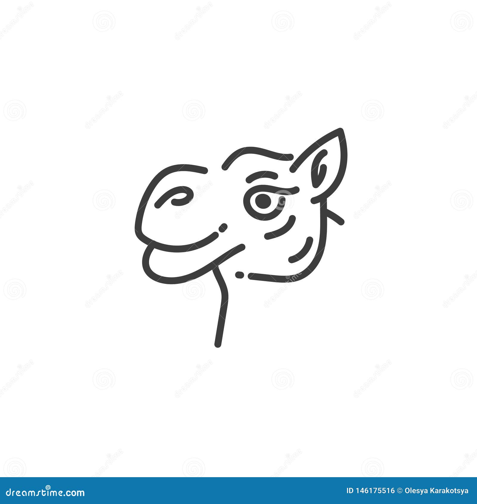 Camel Outline Vector Icon, Isolated On Transparent Background, Concept ...