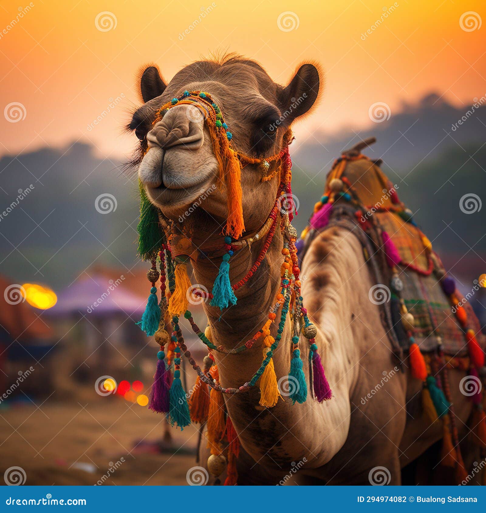 Camel at the Pushkar Fair, India Made with Generative AI Illustration ...