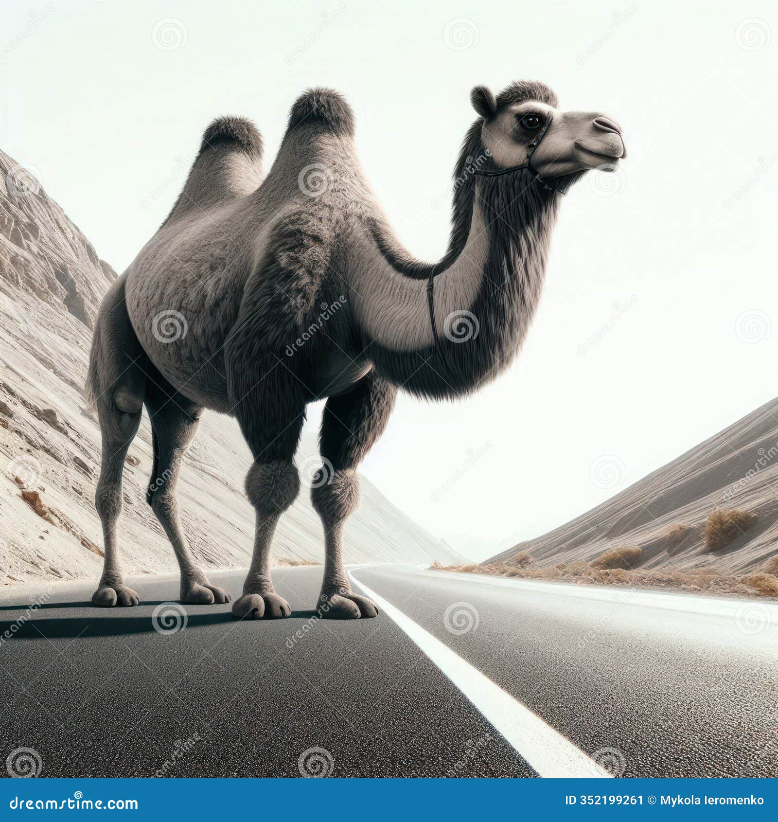 Camel on the Road in the Desert. Stock Image - Image of nature, nomadic ...