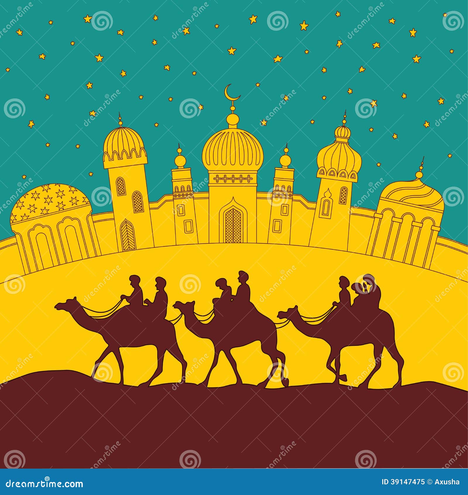 Camel s caravan stock vector. Illustration of islamic - 39147475