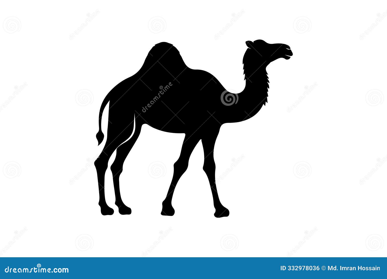 Vector Minimalist Camel Silhouette Clipart Illustration on a White ...