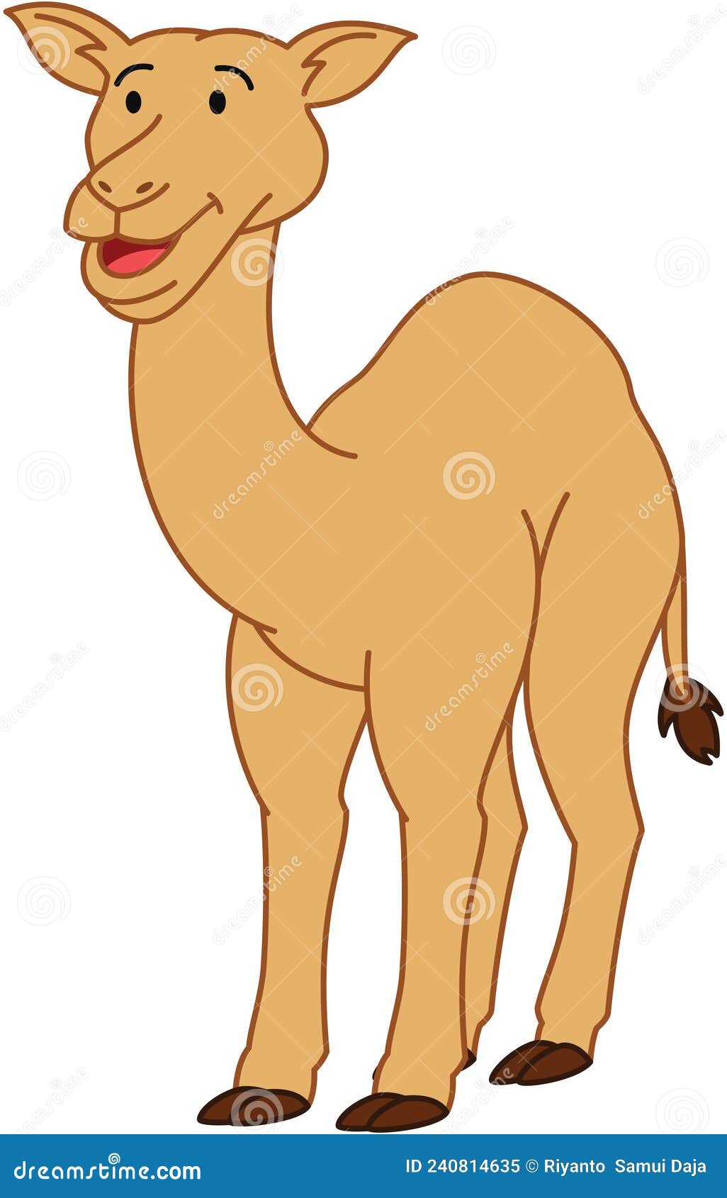 Camel Standing Cartoon Color Illustration Stock Vector - Illustration ...