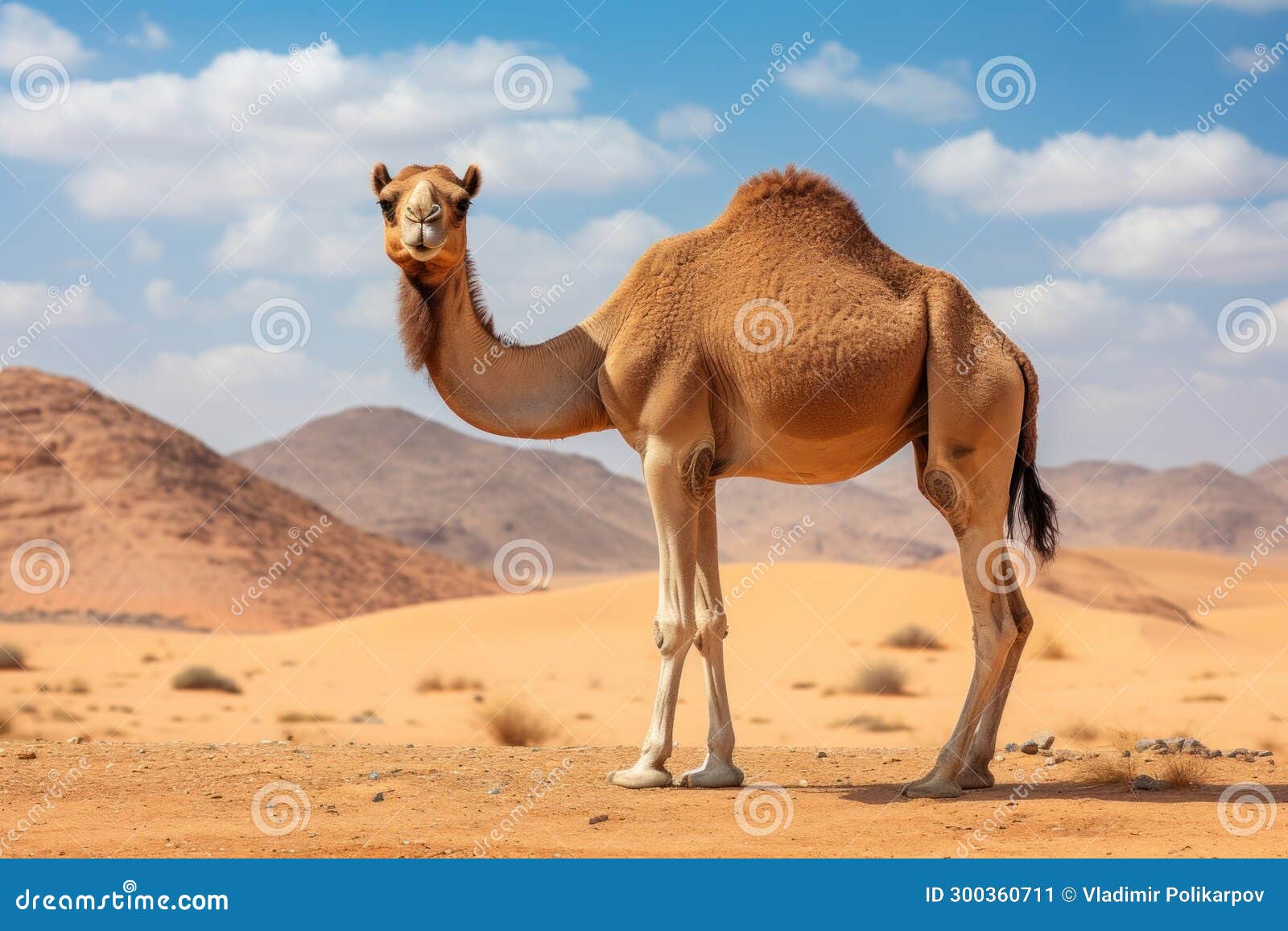 A Camel Stands in the Desert Stock Illustration - Illustration of ...