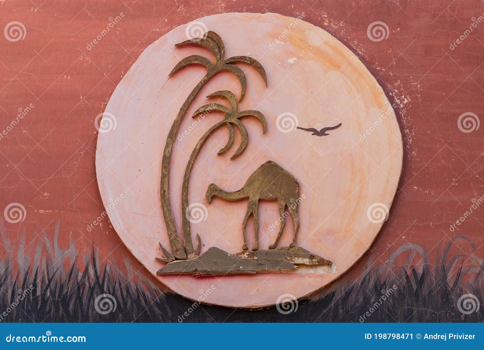 Camel, Sun and Palm Trees in the Desert Stock Image - Image of heat ... Camel, Sun and Palm Trees in the Desert Stock Image - Image of heat ...
