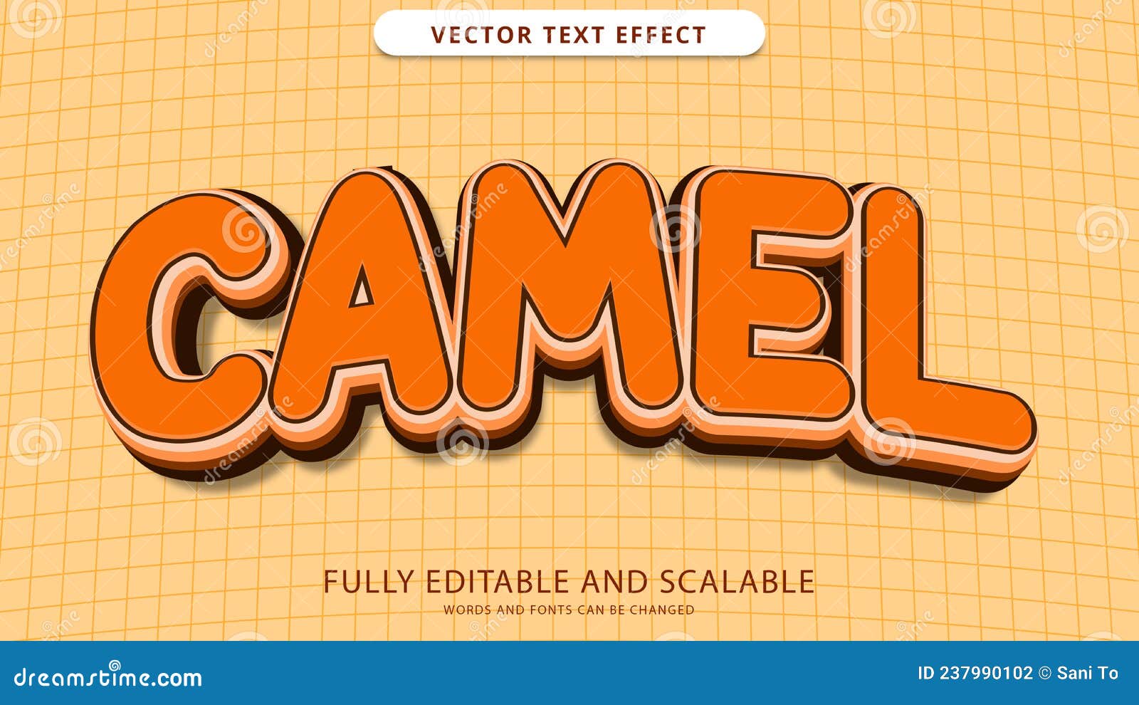 Camel Text Effect Editable Eps File Stock Vector - Illustration of ...