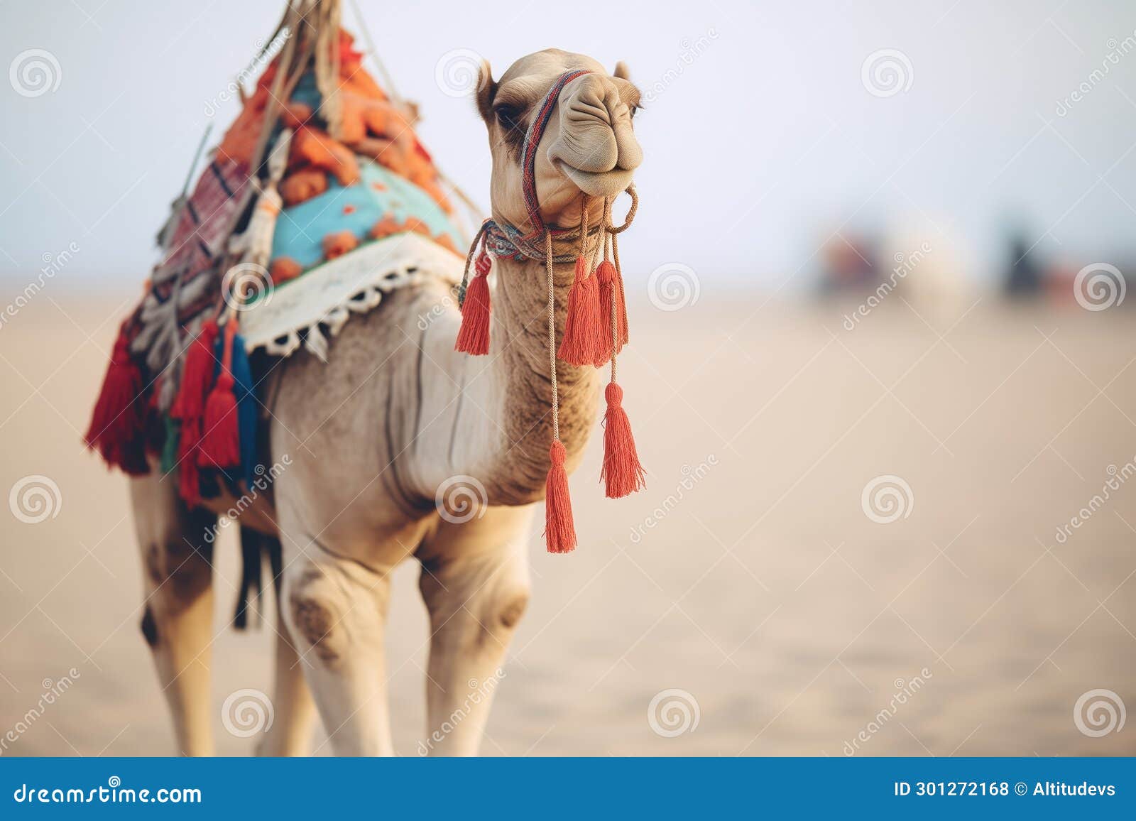 Camel with Traditional Woven Harness Stock Photo - Image of travel ...