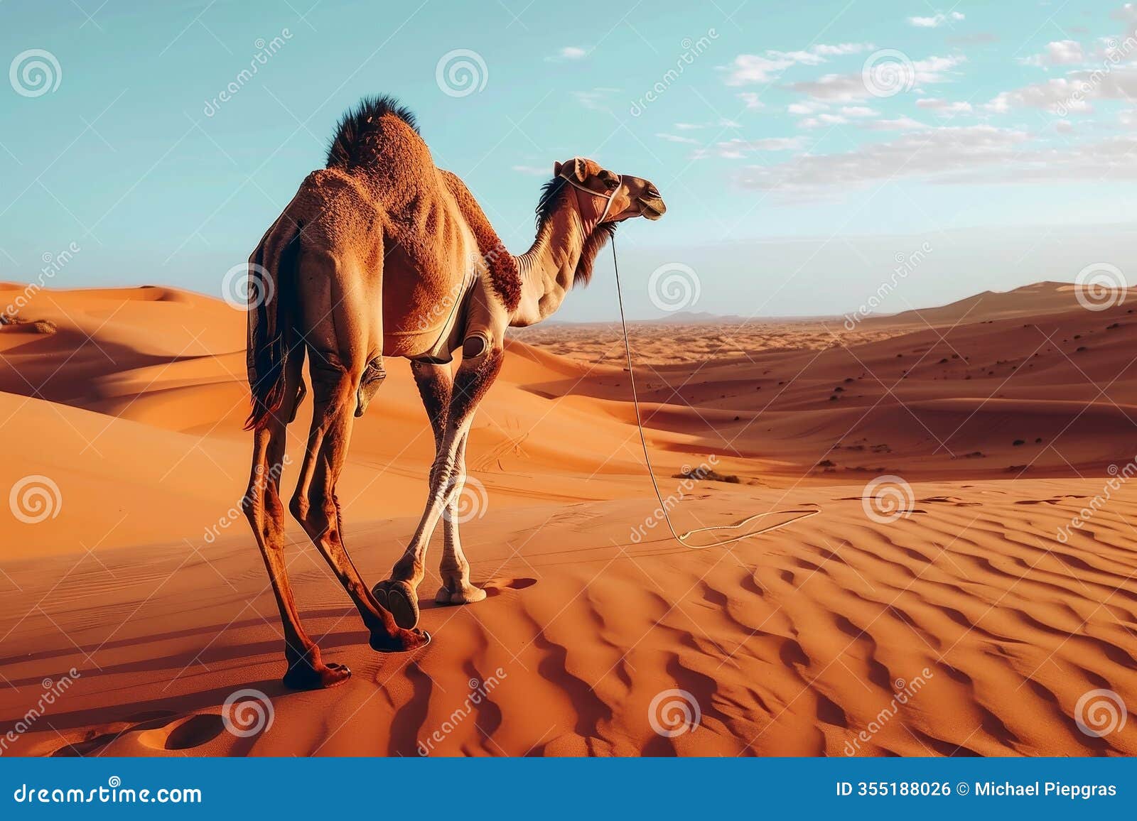 A Camel Walking in a Desert Stock Illustration - Illustration of ...
