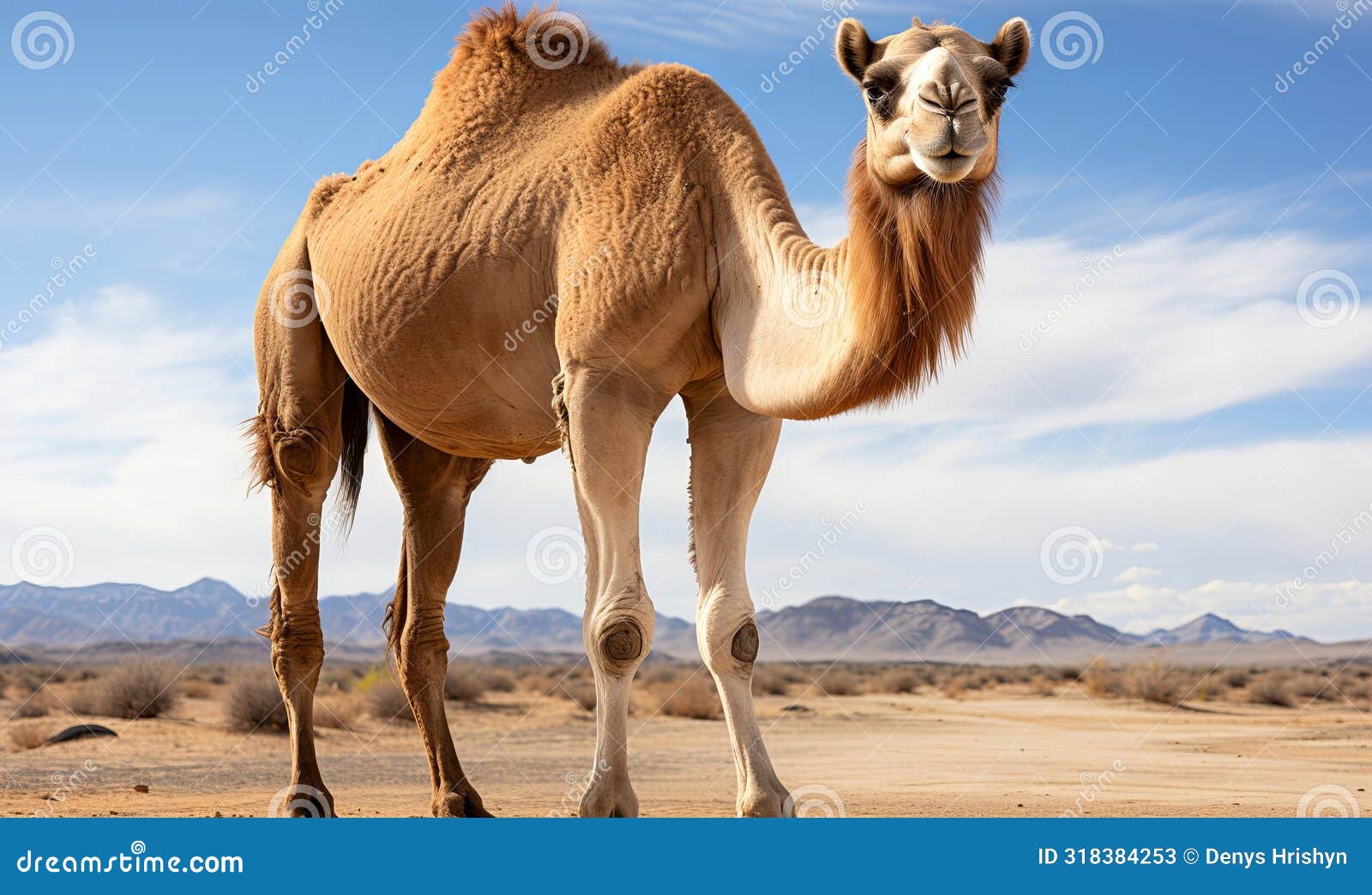 Camel Walking Desert with Background Mountains Stock Image - Image of ...