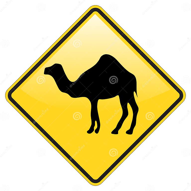 Camel Warning Sign stock vector. Illustration of glossy - 8777649