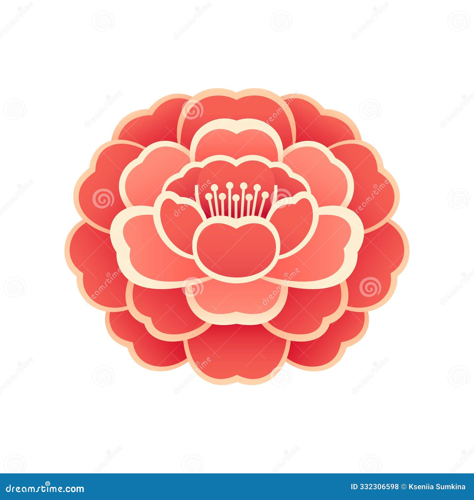 Camellia Vector Illustration Isolated on White Stock Illustration ...