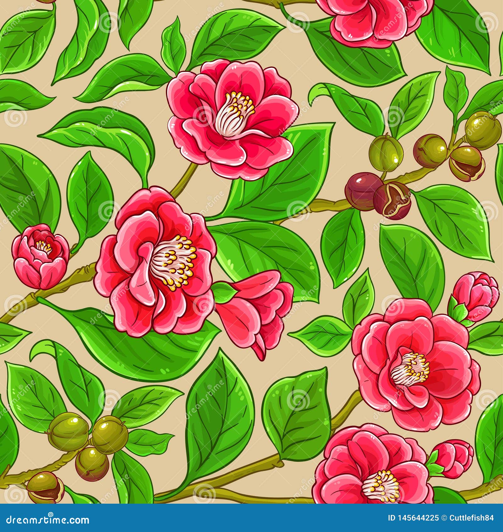 Camellia Pattern Stock Illustrations – 1,479 Camellia Pattern Stock ...