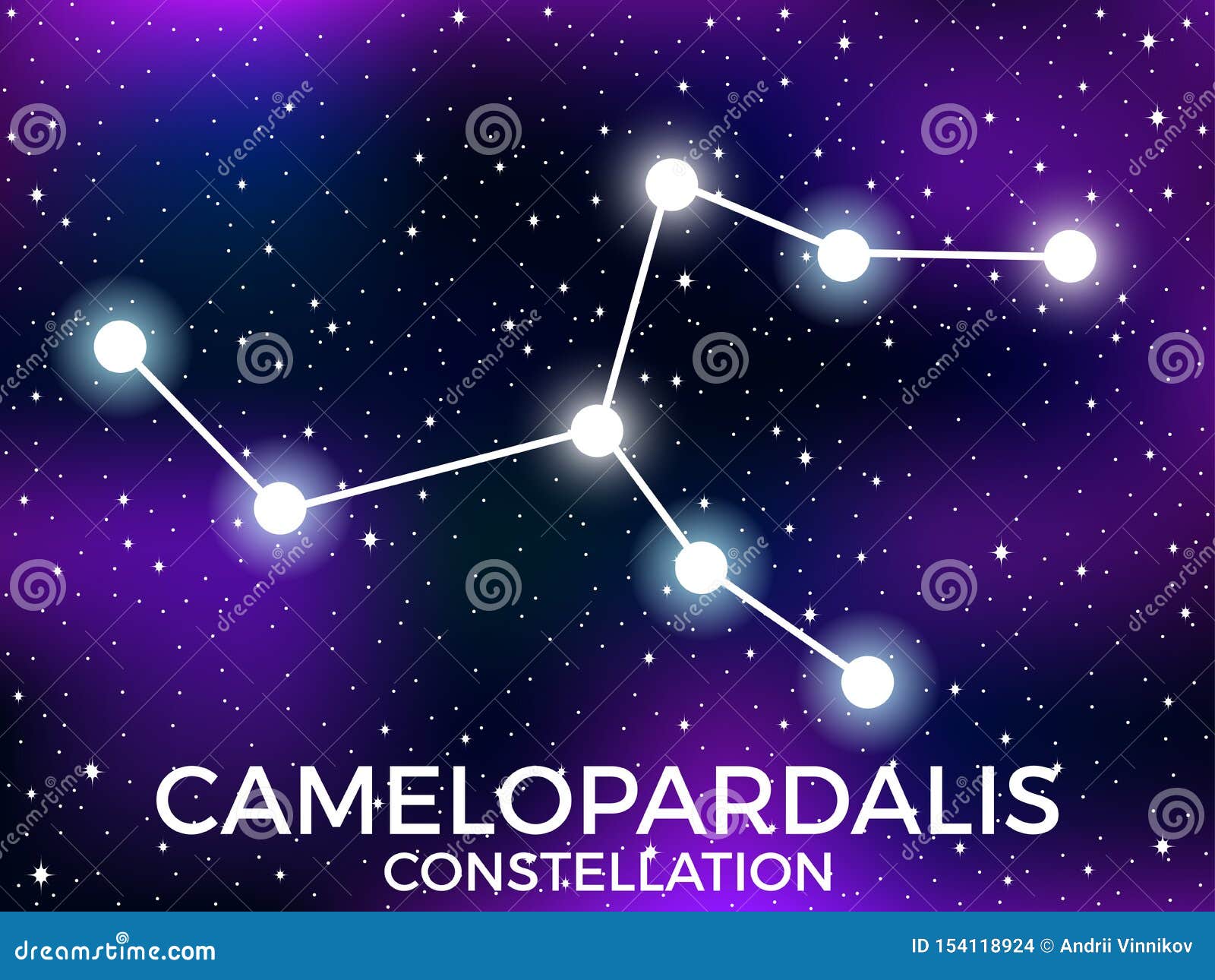 Camelopardalis Constellation. Starry Night Sky. Cluster of Stars and ...