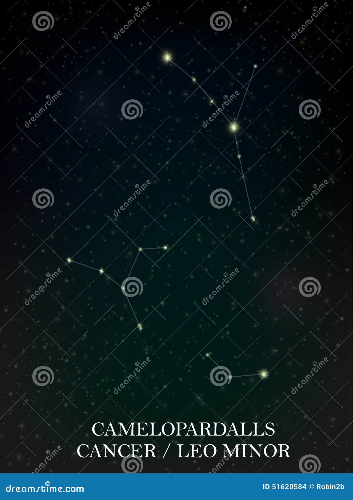 Camelopardalls and Cancer, Leo Minor Constellation Stock Vector ...