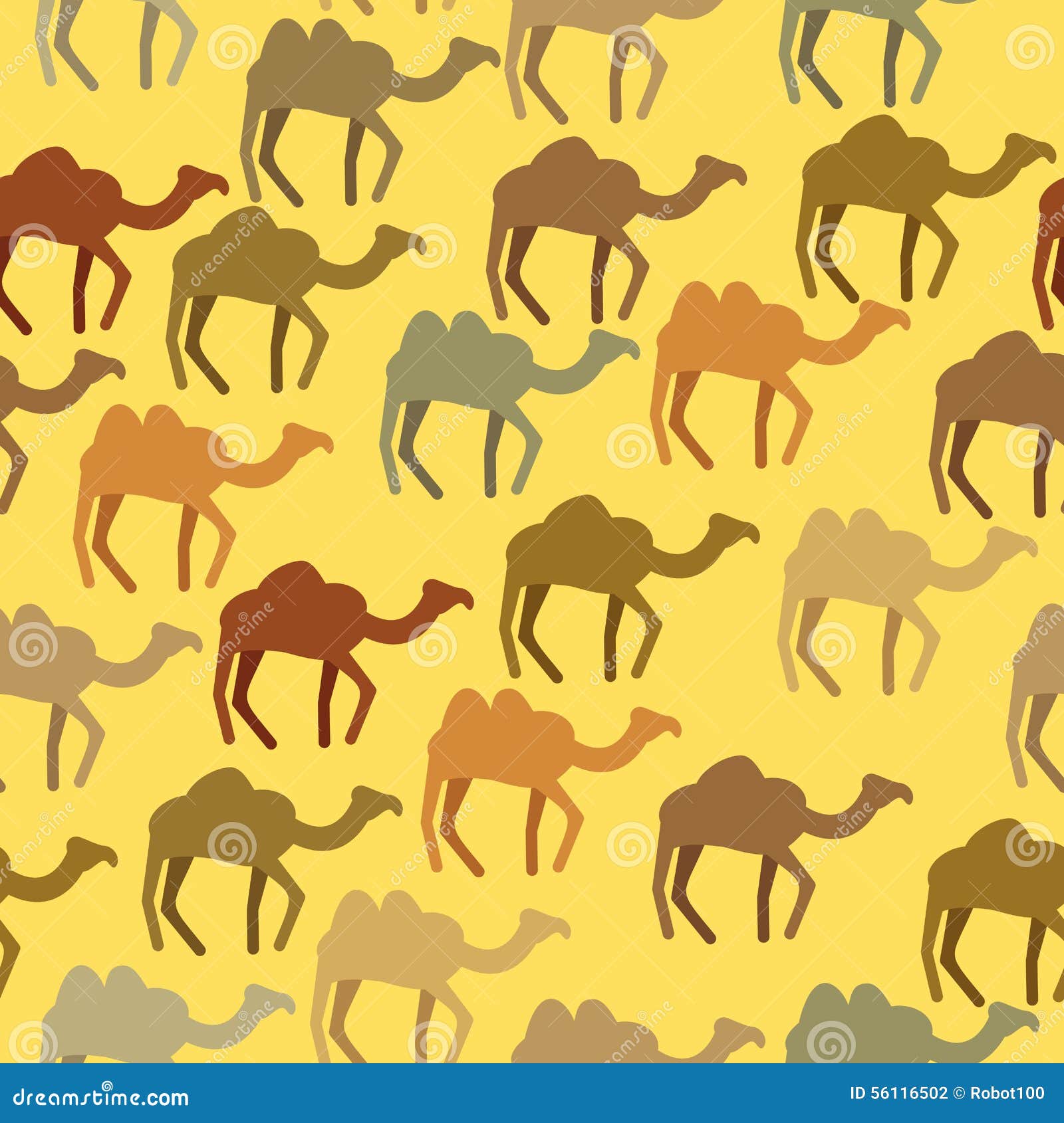 Camels Seamless Pattern. Background of Desert Animals Stock Vector ...