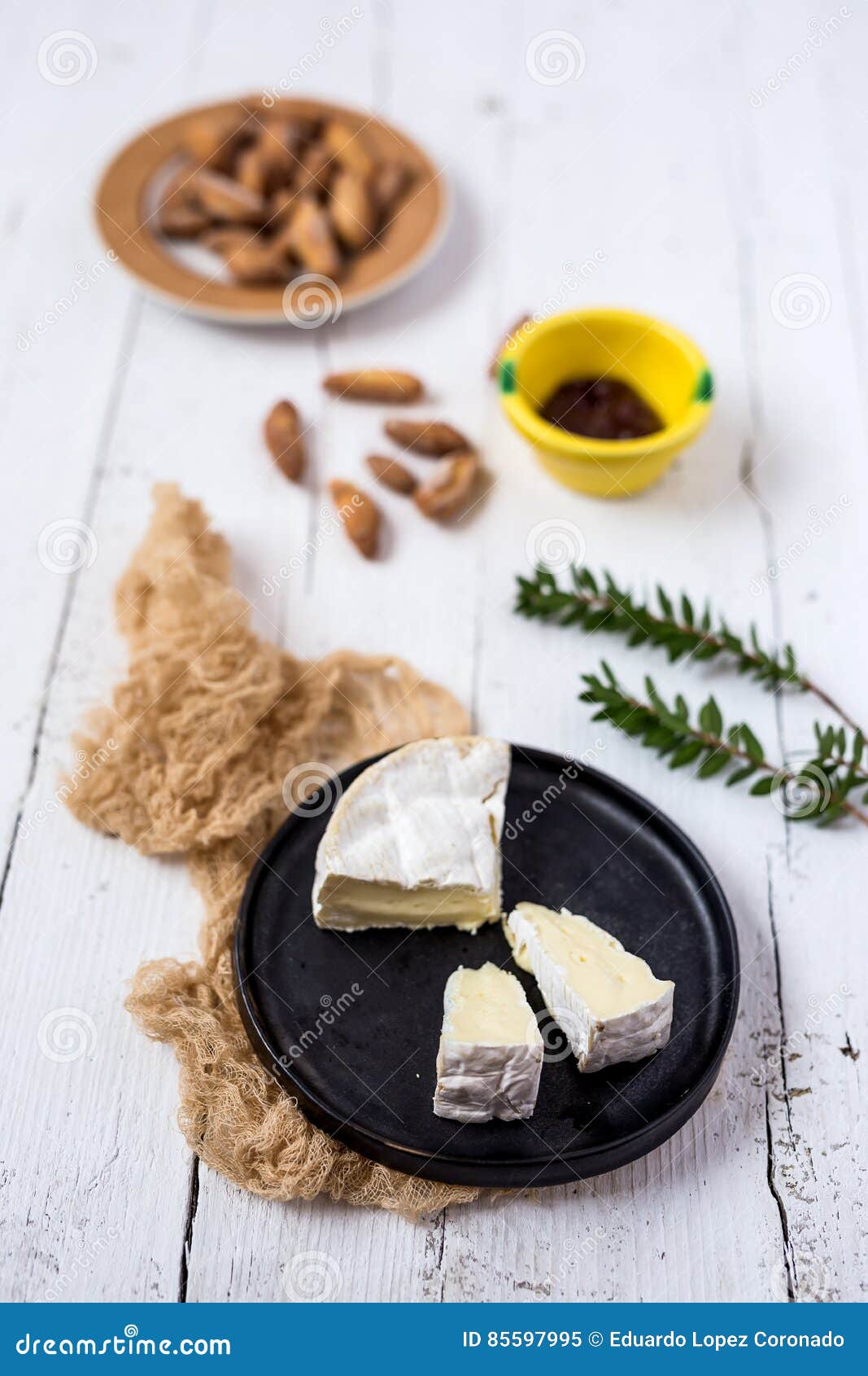 Camembert Cheese with Breadsticks and Marmalade Stock Image - Image of ...