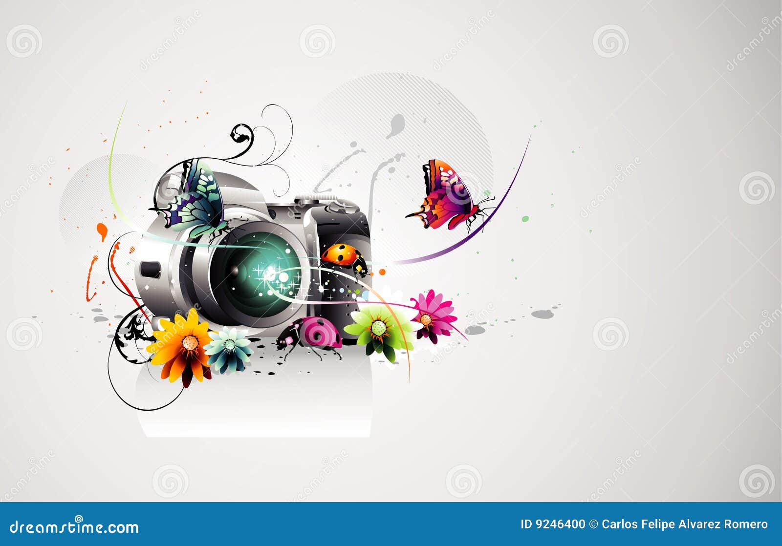 Camera abstract stock vector. Illustration of lines, wings - 9246400