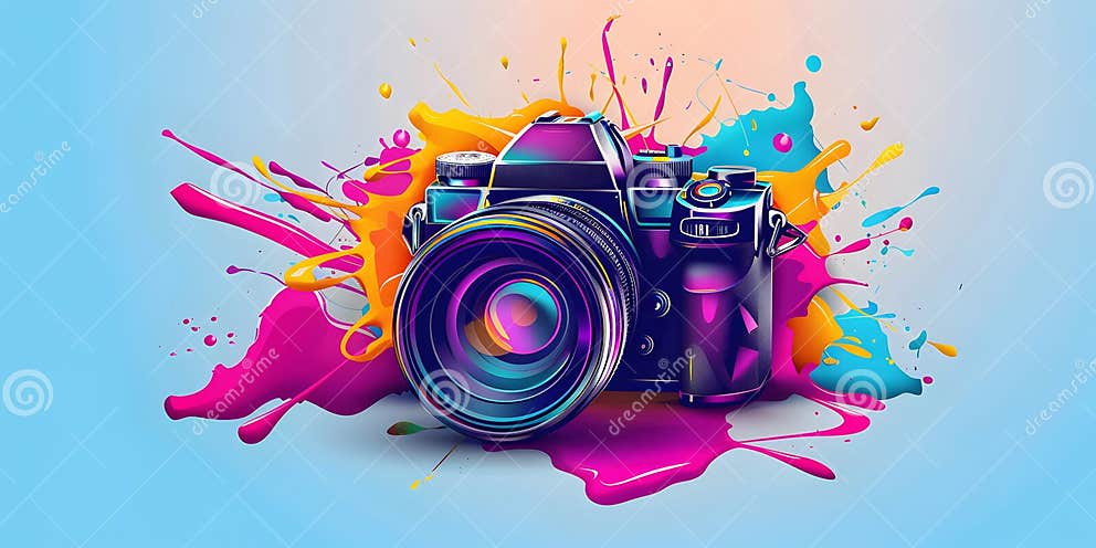 Camera on an Abstract Background Stock Image - Image of bokeh, flare ...