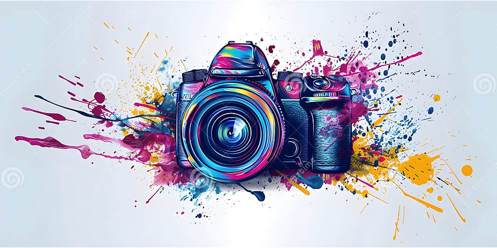 Camera on an Abstract Background Stock Photo - Image of dirty, effect ...