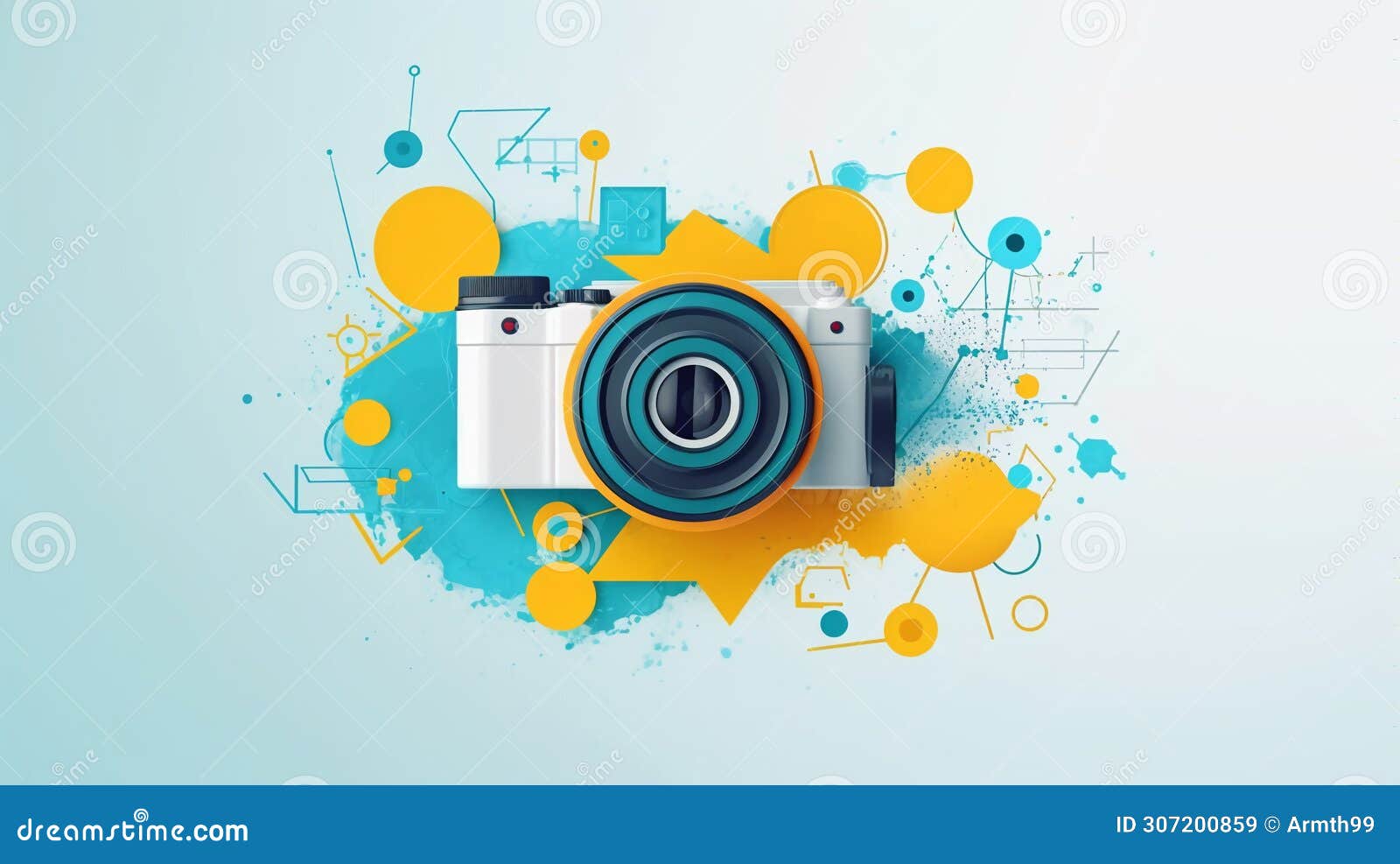 Camera on Abstract Watercolor Background Stock Illustration ...