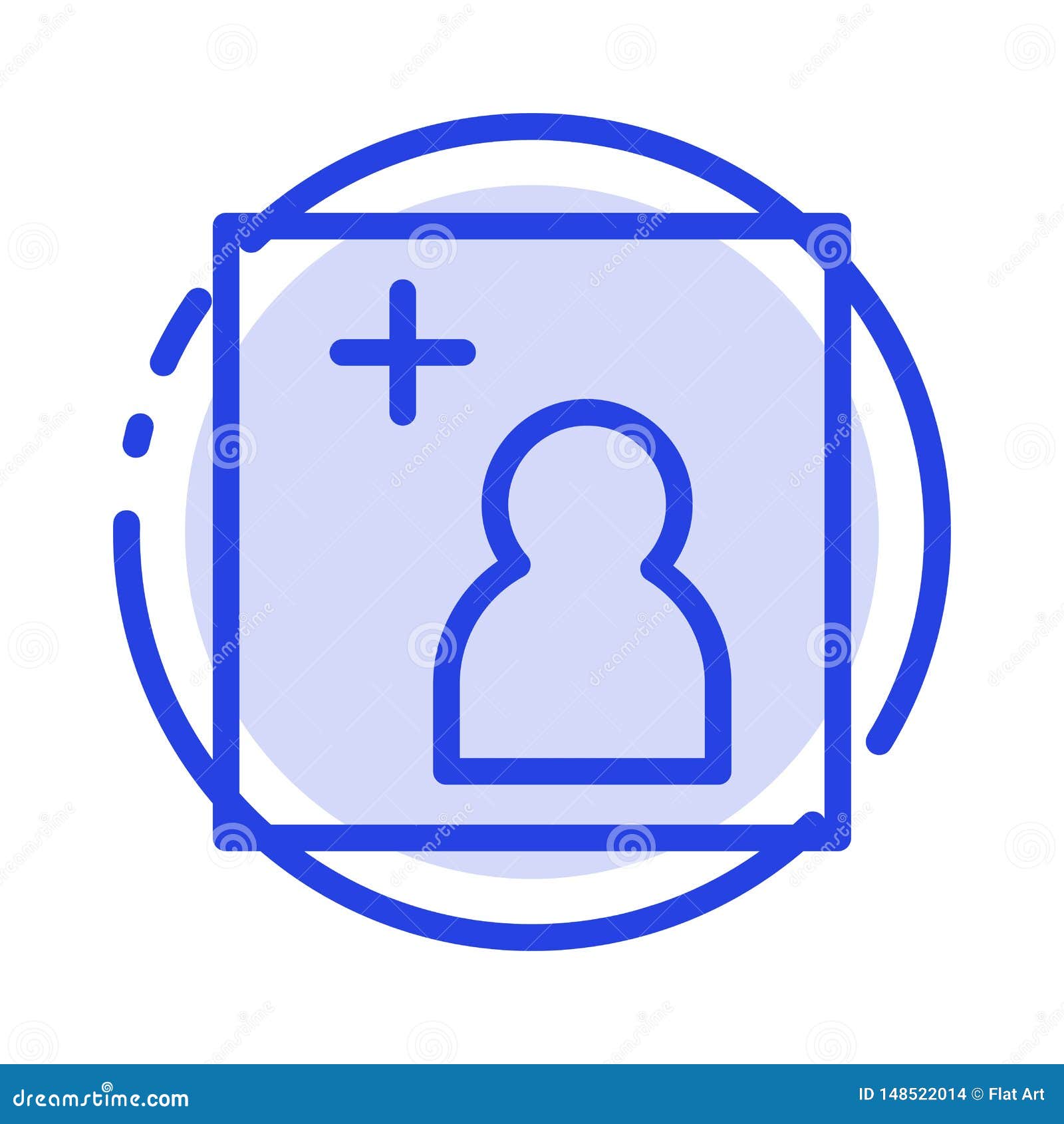 Camera, Add, Picture Blue Dotted Line Line Icon Stock Vector ...