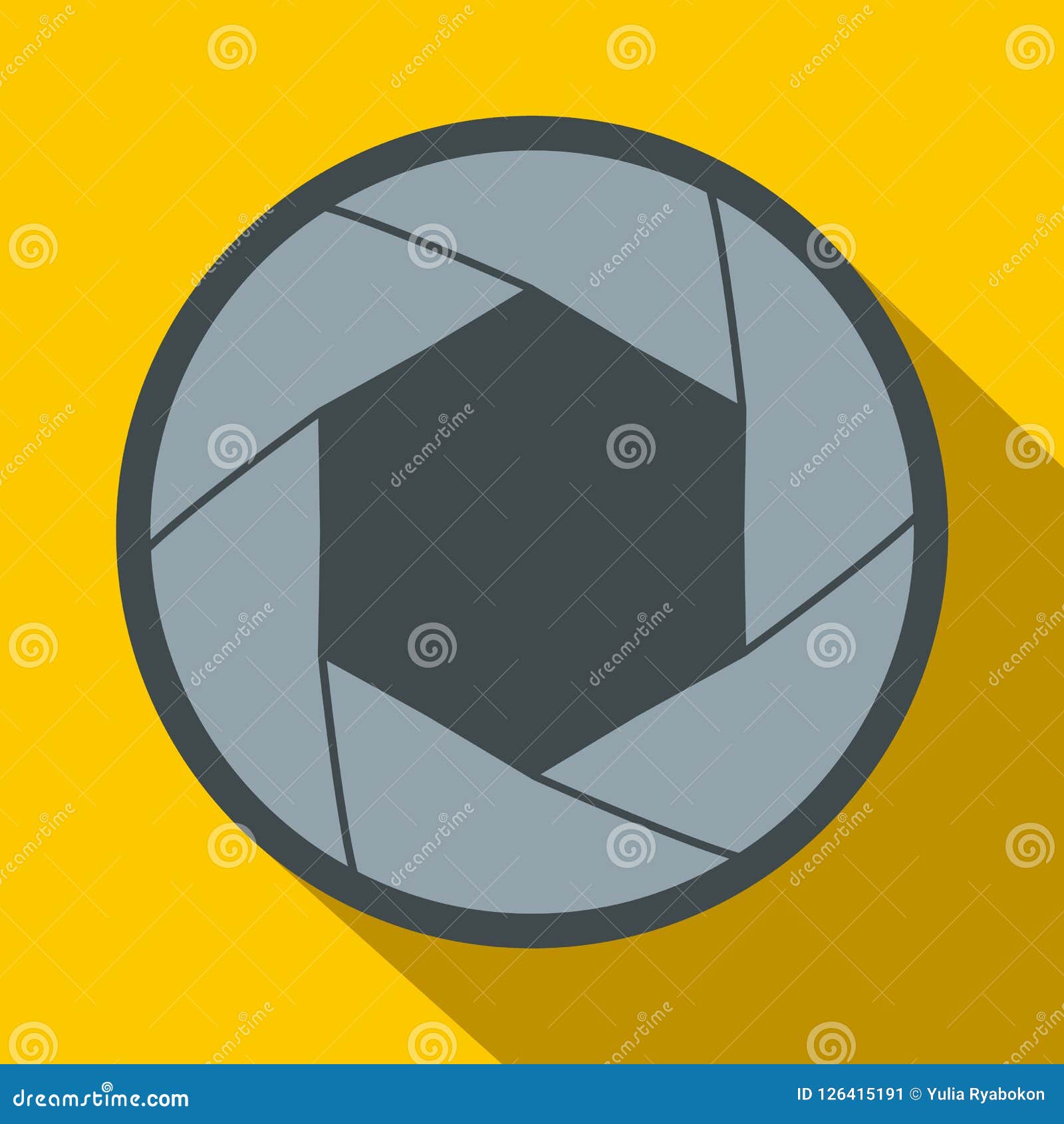 Camera Aperture Icon in Flat Style Stock Illustration - Illustration of ...