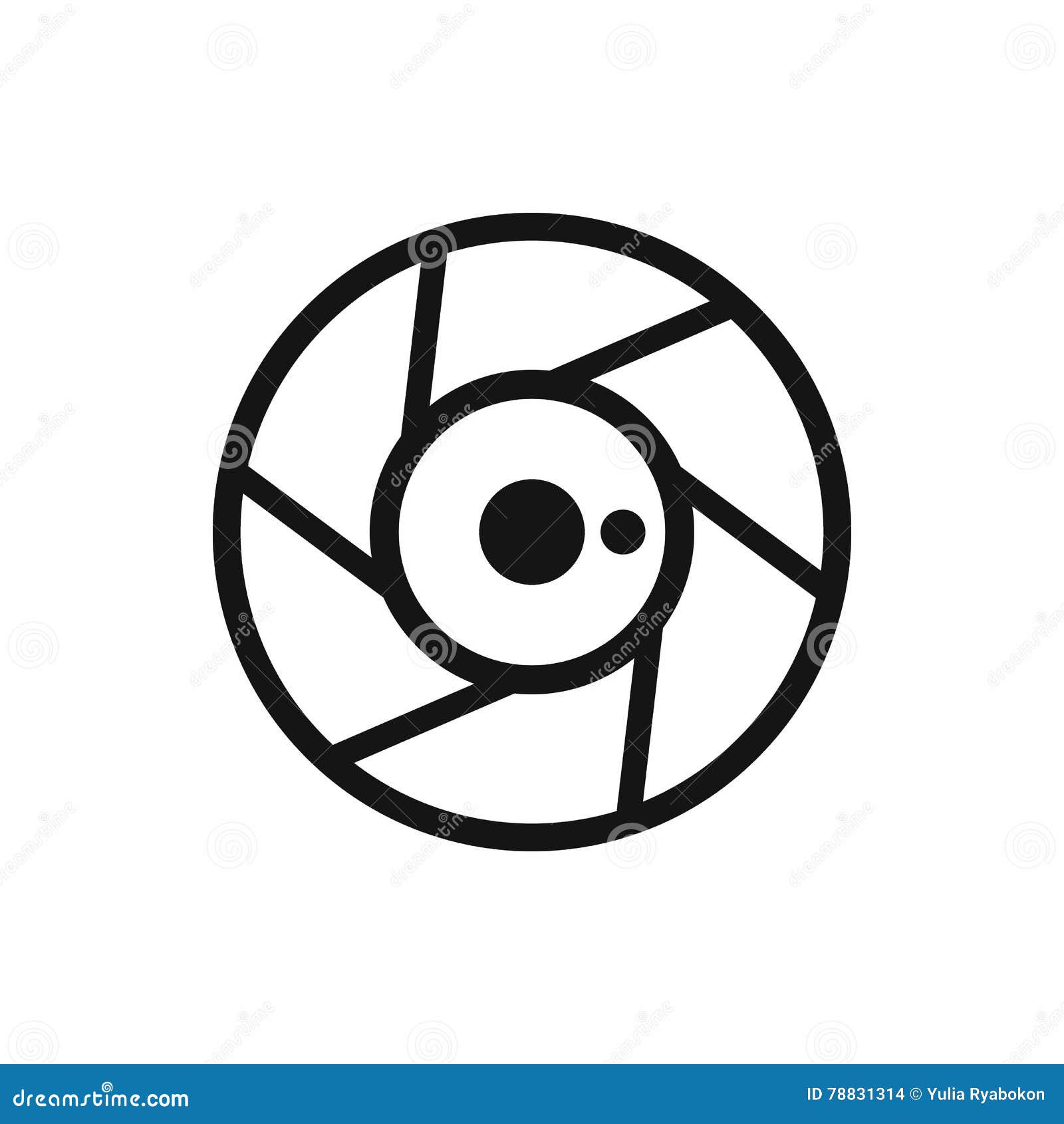 Camera Aperture Icon, Simple Style Stock Vector - Illustration of glass ...
