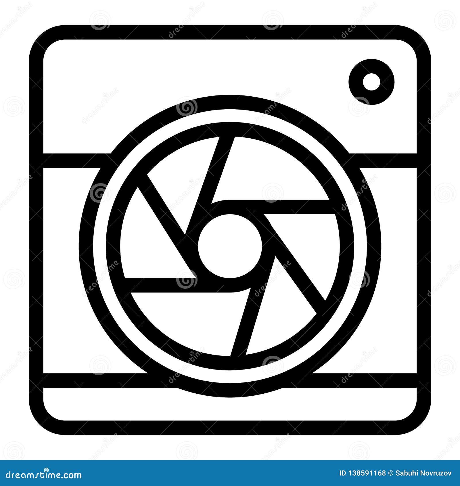 Camera with Aperture Line Icon. Camera Objective Vector Illustration ...