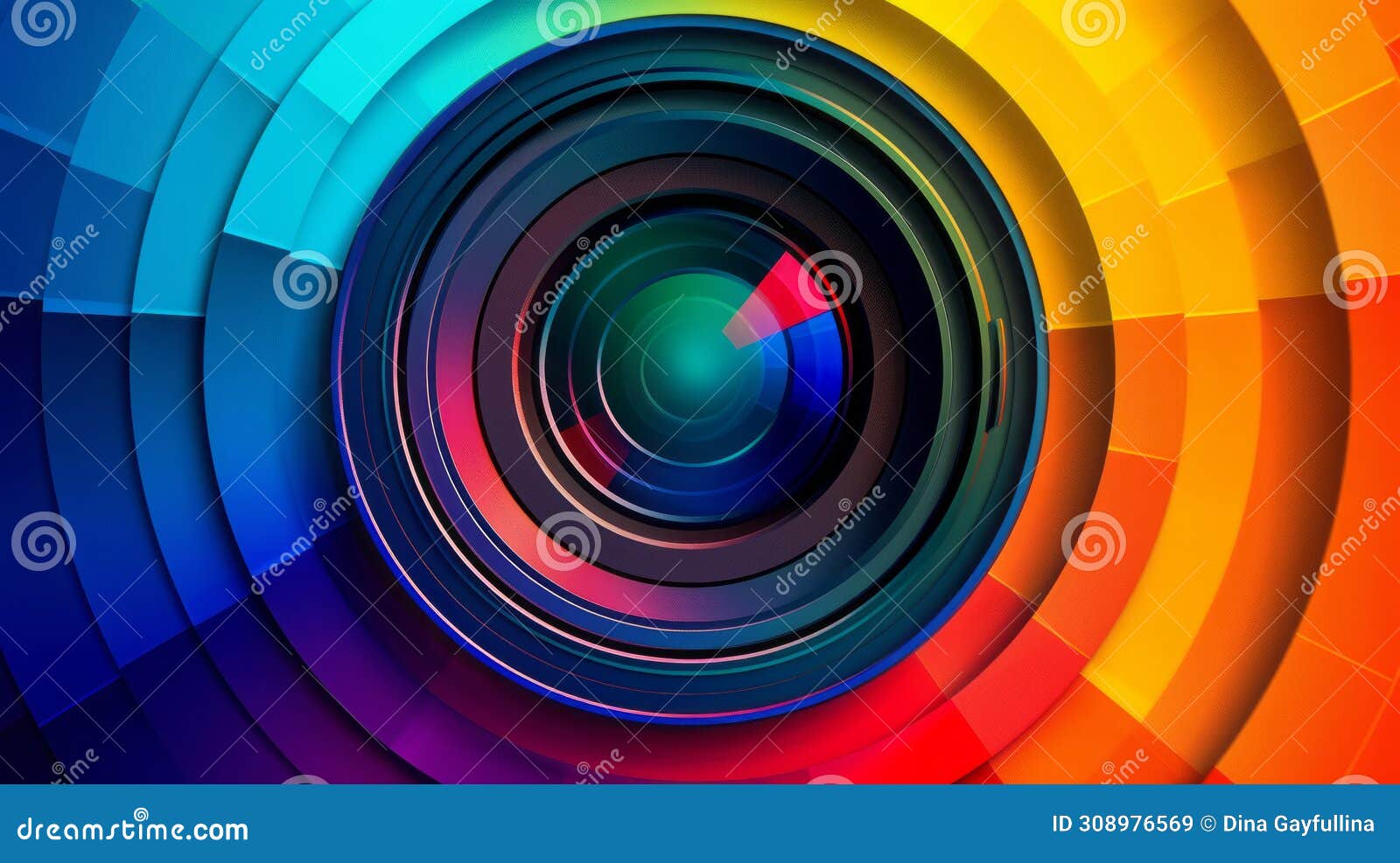 Camera Aperture Multi-layered Presentation Background. Stock ...