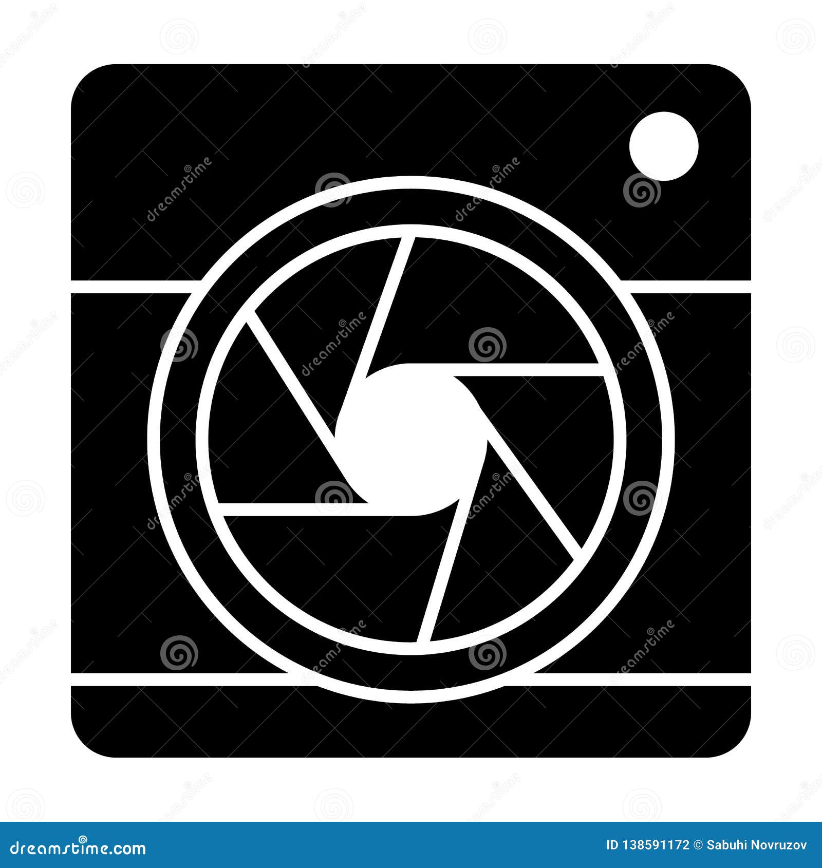 Camera with Aperture Solid Icon. Camera Objective Vector Illustration ...