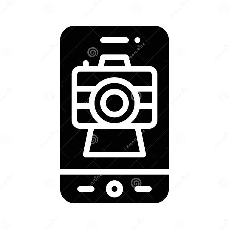 Camera App Icon, Mobile Application Vector Illustration Stock Vector ...