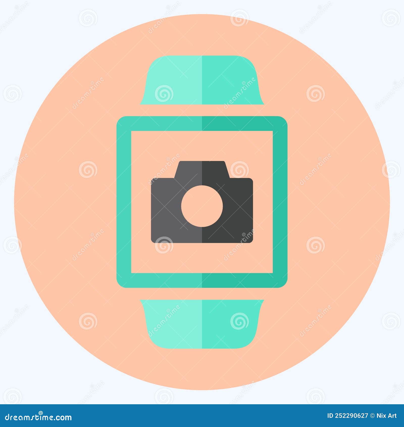 Camera App Icon in Trendy Flat Style Isolated on Soft Blue Background ...