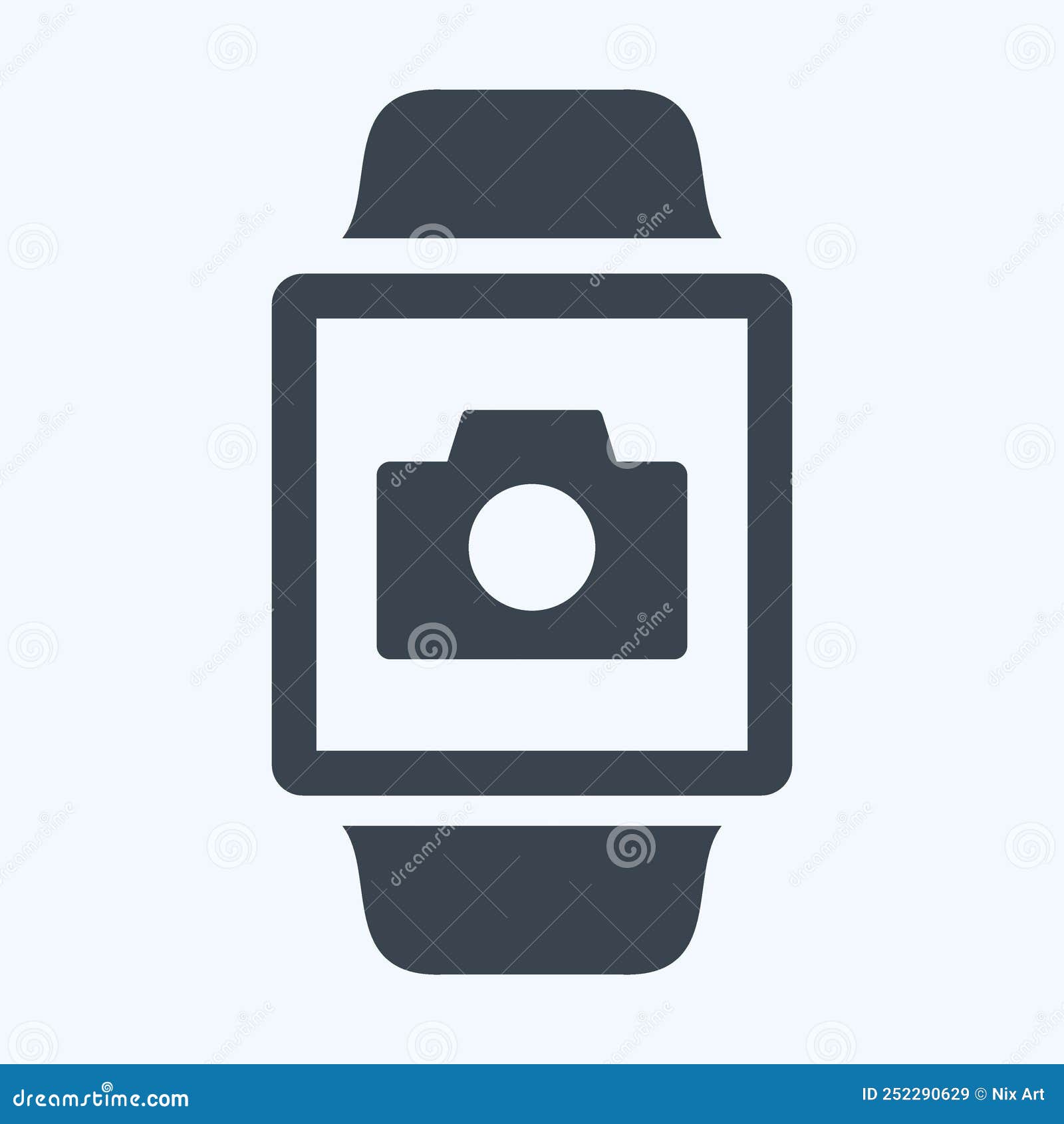 Camera App Icon in Trendy Glyph Style Isolated on Soft Blue Background ...