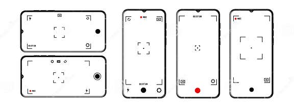 Camera App Interface with Adjustable Zoom and Frame Stock Illustration ...